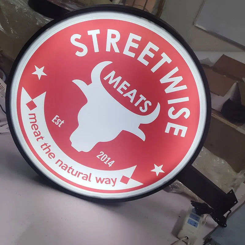 Outdoor Display Light Box Project Sign Round Illuminated Light Box For Your Brand Signage - Buy ...