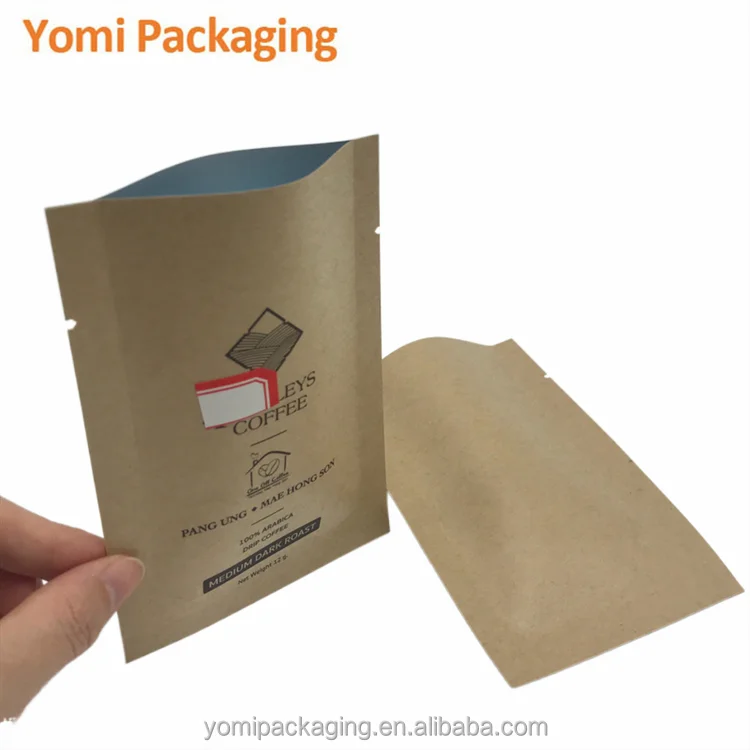 Custom Printed Food Packaging Bag Small Size Three Side Seal Bag Coffee ...