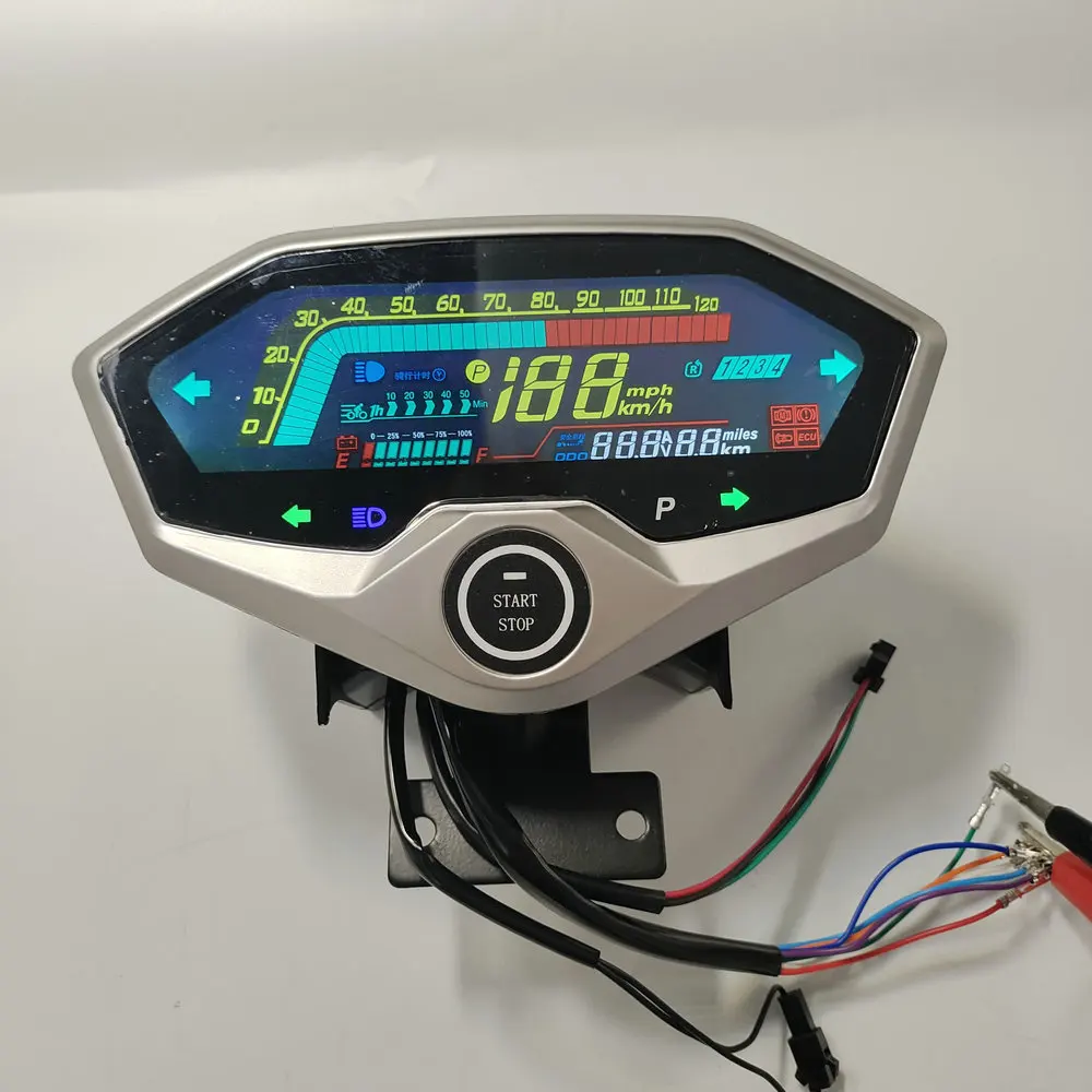Electric Bicycle Dashboard Scooter Display+one Key Start Button ...