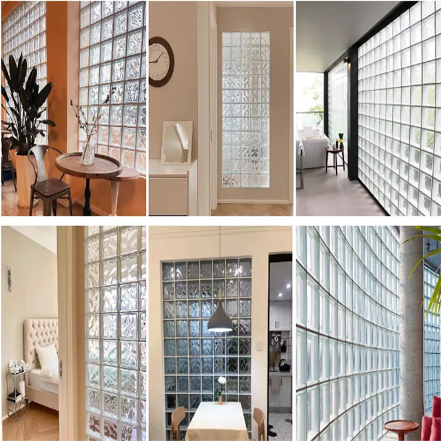 Hollow Glass Brick Curtain Wall Glass Partition Shower Partition ...