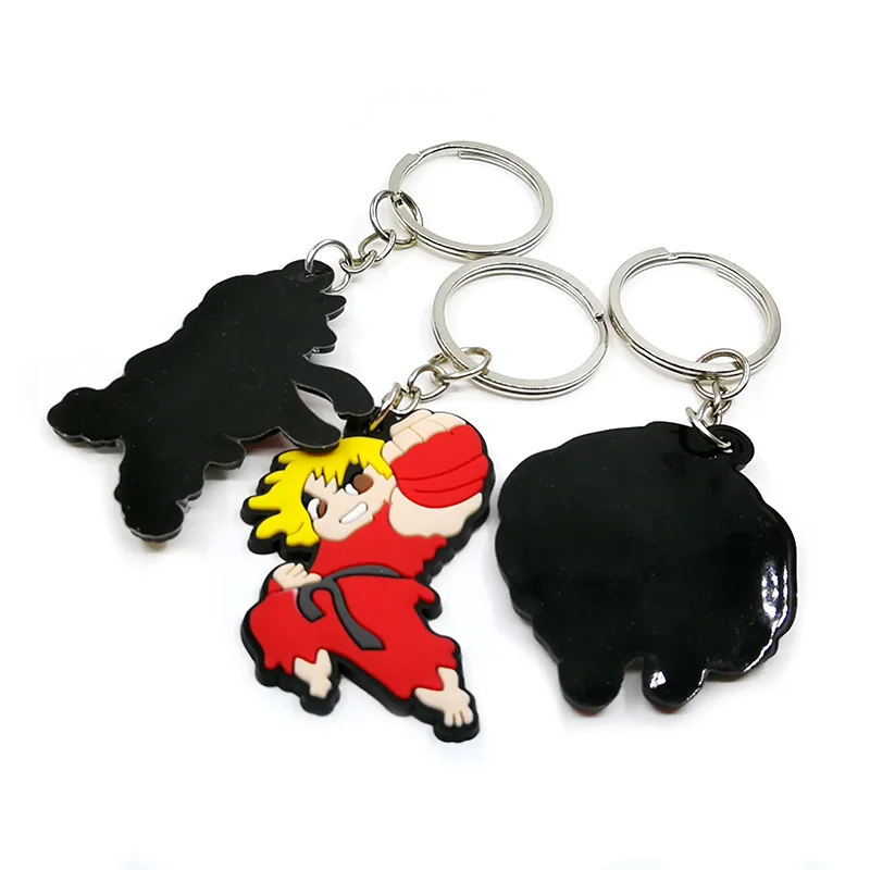 Pvc Keychain Anime Fighter Cartoon Figure Keyring Game Character Key ...