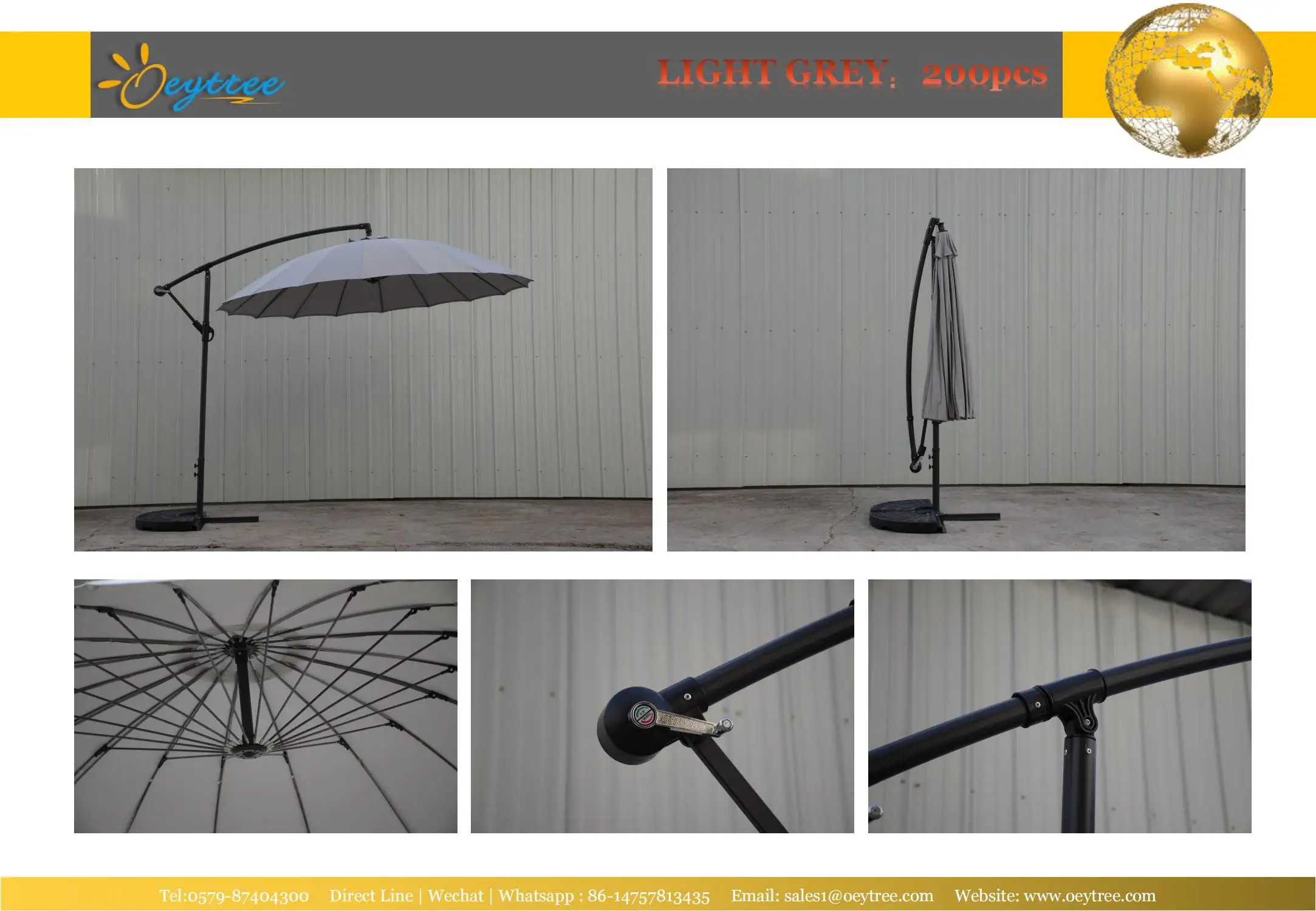 12 FT 3M 8 Ribs Luxury Foldable Outdoor Yard Patio Parasol