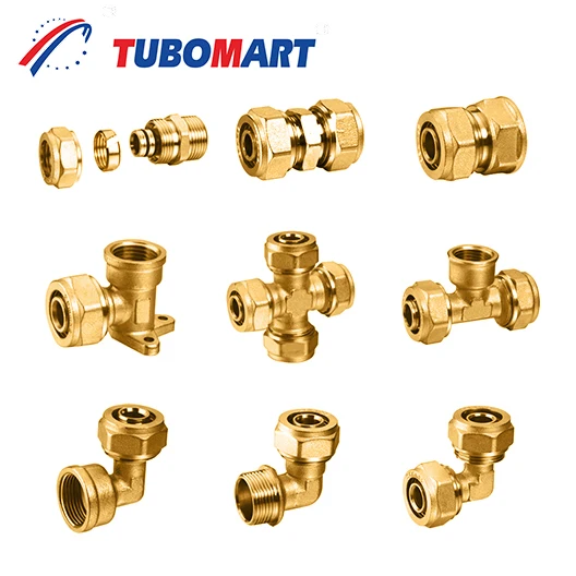 Tubomart Oem Threaded Brass Ferrule Compression Fittings Copper Pipe ...
