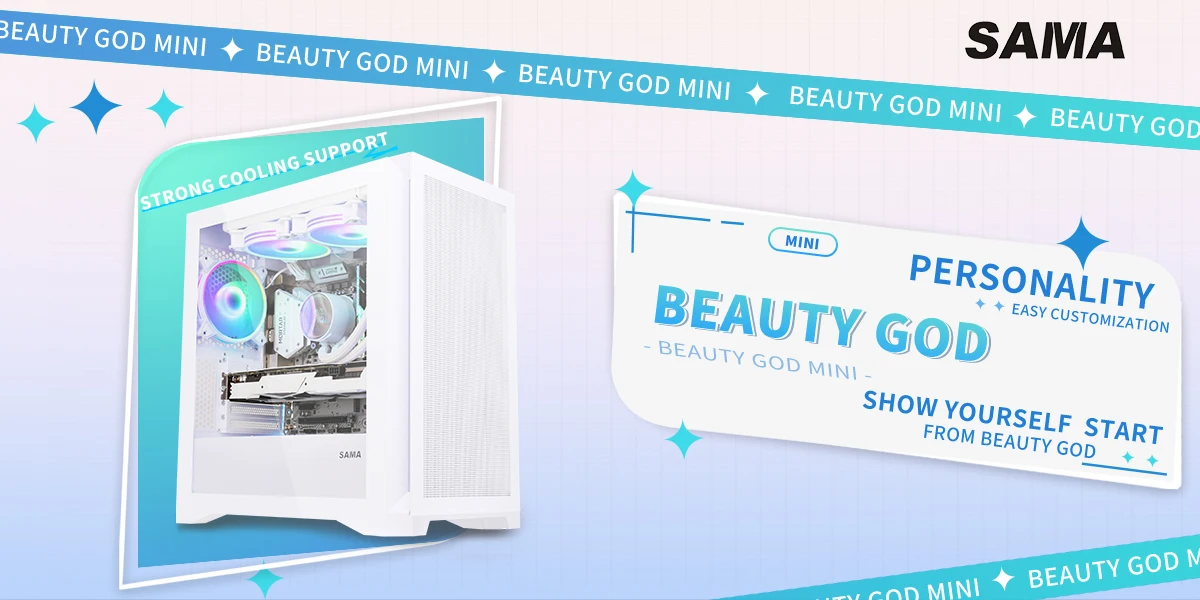 SAMA Three Sides Mesh Gaming Case - Dust Filter & Style