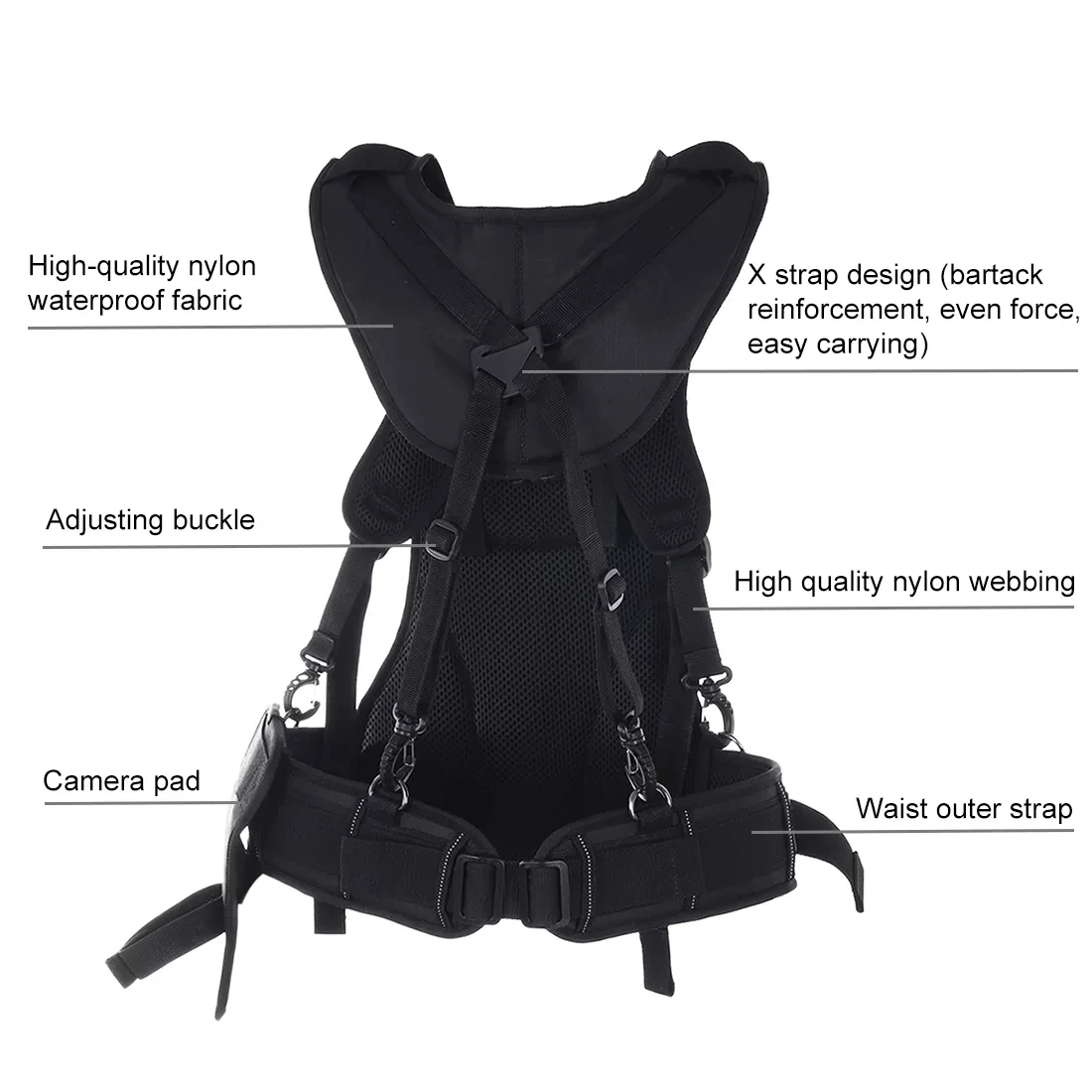 Puluz Double Shoulders Padded Strap Camera Chest Belt Body Harness ...