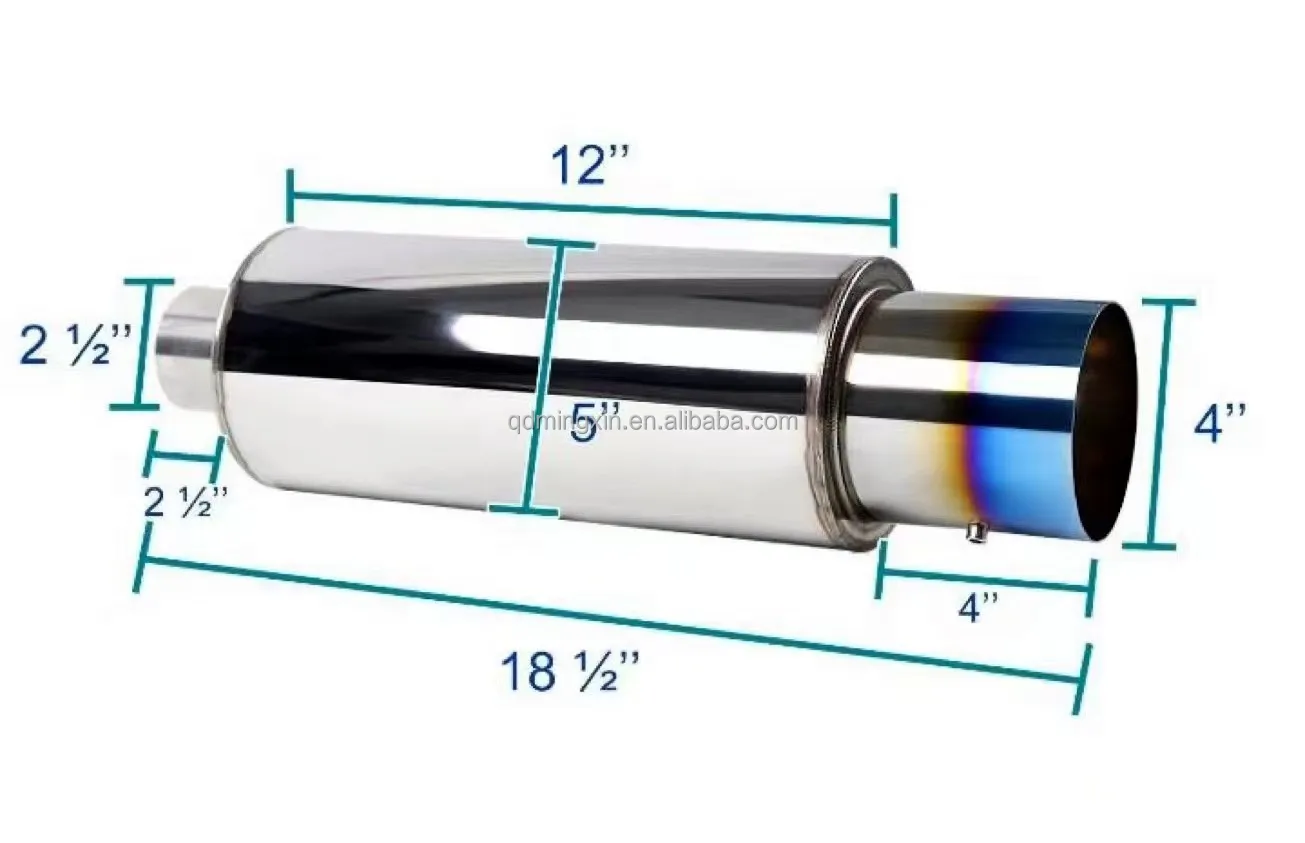 Universal Stainless Steel Straight Exhaust Muffler Tip Big Straight ...