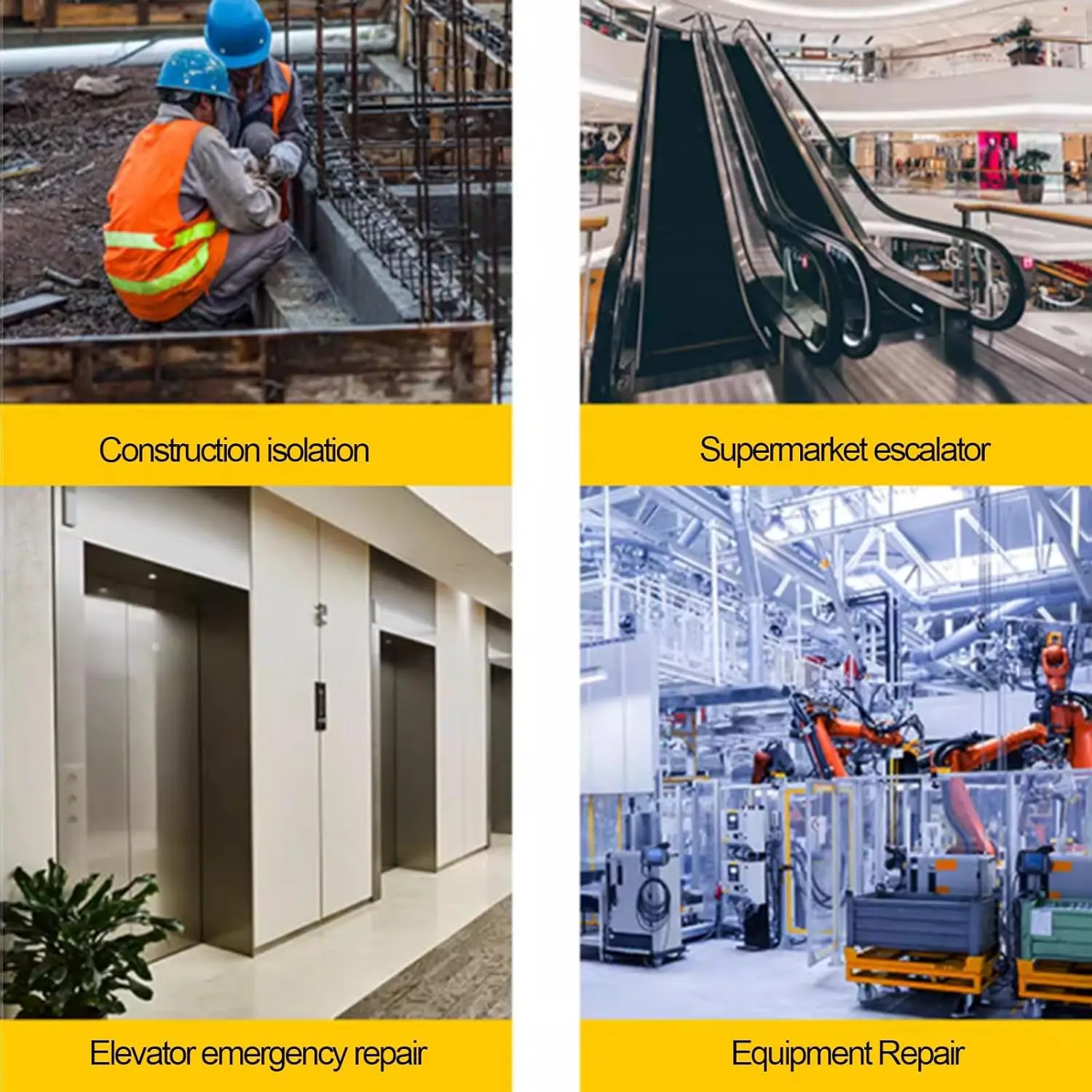 Benc Malls Elevators Temp Pedestrian Restricted Zones Flexible 4-panel ...