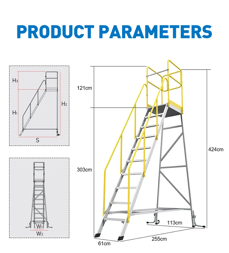 Factory Custom Industrial Ladder Aluminum Work Platform In The High ...