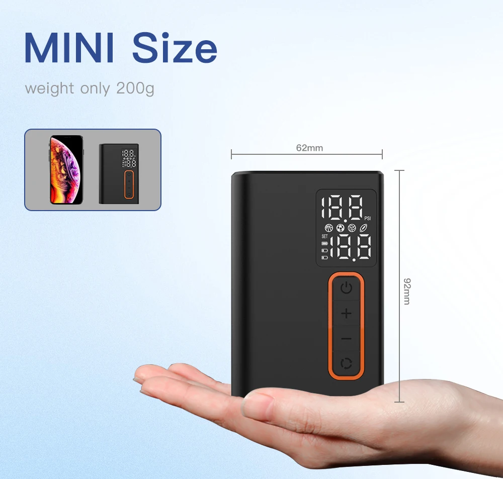 Portable Air Compressor Rechargeable Cordless Sportsball Pump Material ...