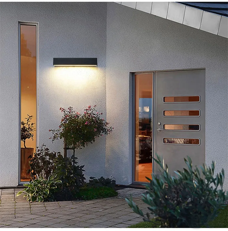 Aluminum Long Strip Outdoor Waterproof Wall Lights Courtyard Villa Gate ...