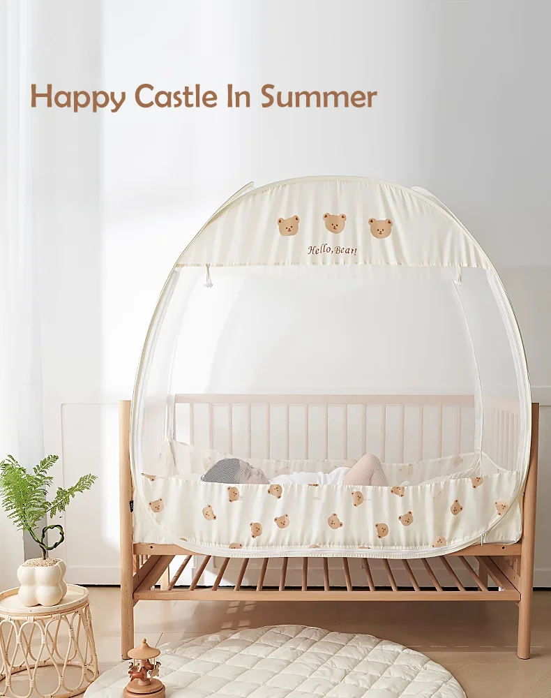 Foldable Pop-Up Crib Tent Canopy Summer Safety Net to Keep Baby in ...