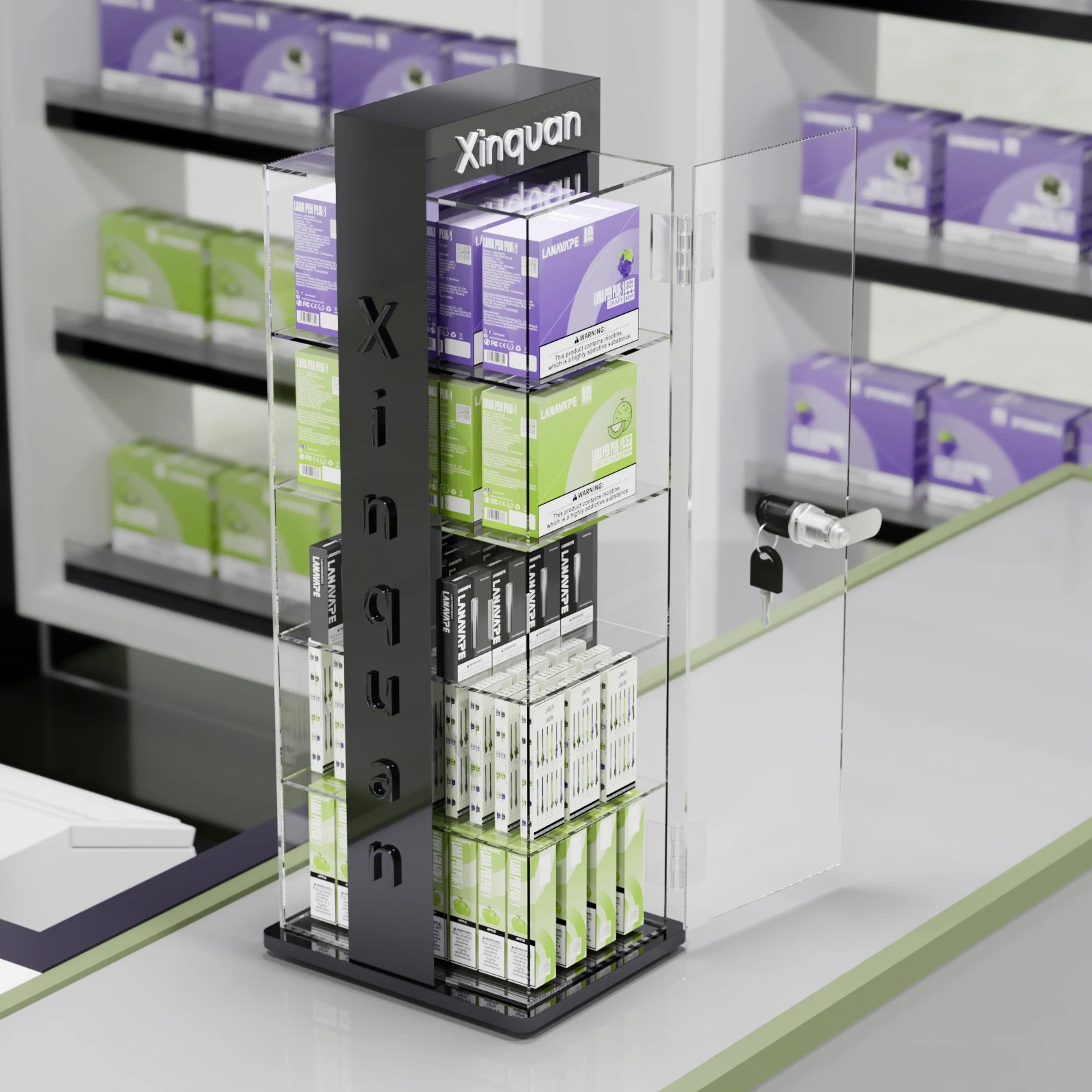 Custom Acrylic Display Case With Lock Key,Smoke Shop Cigarette ...