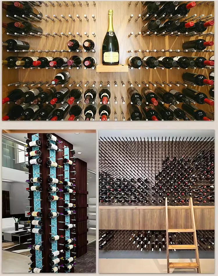 Modern Metal Wall Mounted Red Wine Pins Bottle Holder Storage Wine Bar ...