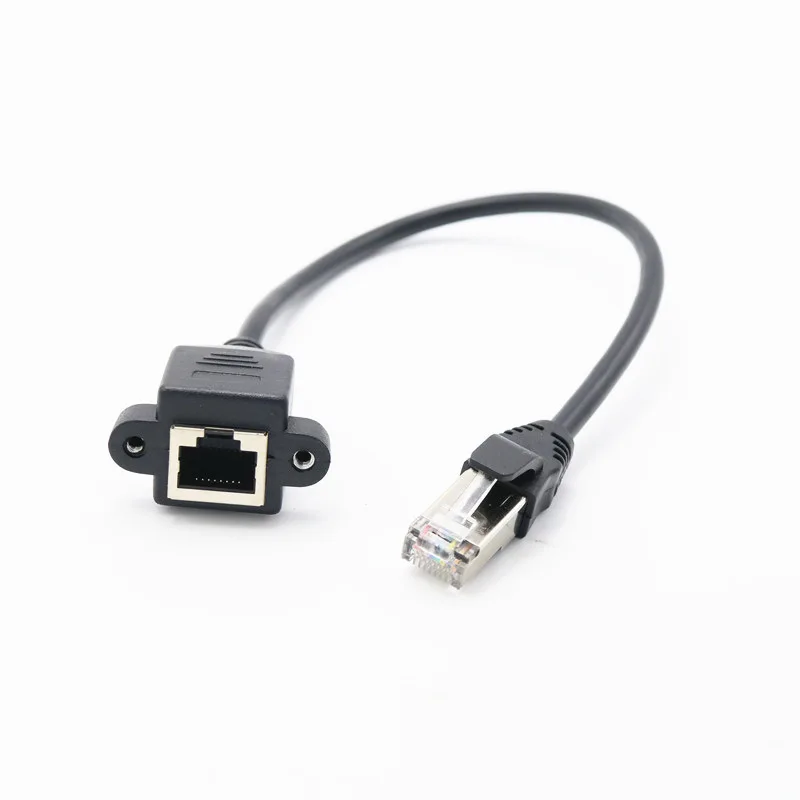 Rj45 Cat6 Extension Cable With Screw M3*8mm Male To Panel Mount Rj45 ...