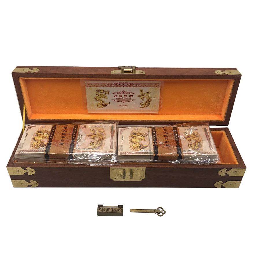 1000 Pcs Chinese Dragon & Phoenix Yellow Dragon Banknote in Wooden Box ...