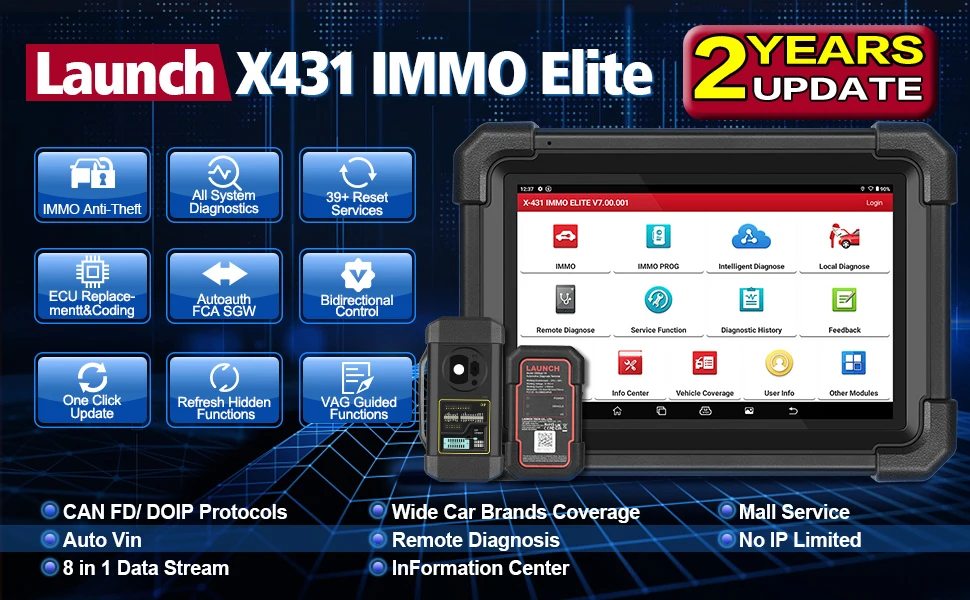 [Global/EU Version] Launch X431 IMMO Elite Car IMMO Key Programming ...