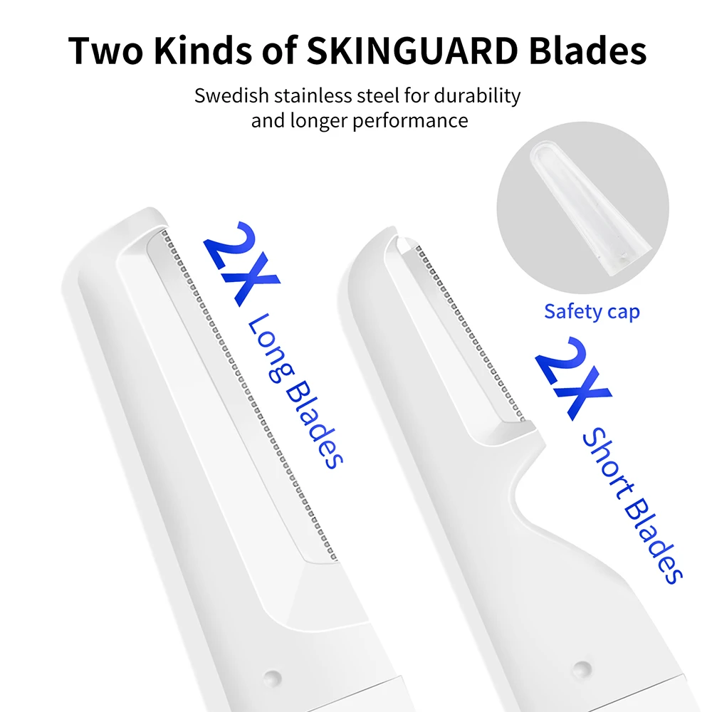 Eyebrow Razor Women Facial razor with Refills Metal Handle Eyebrow ...