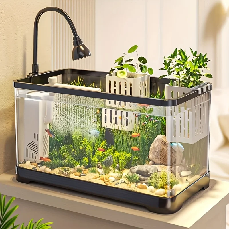 Clear Acrylic Square Fish Tank Table with Black Frame - Durable ...