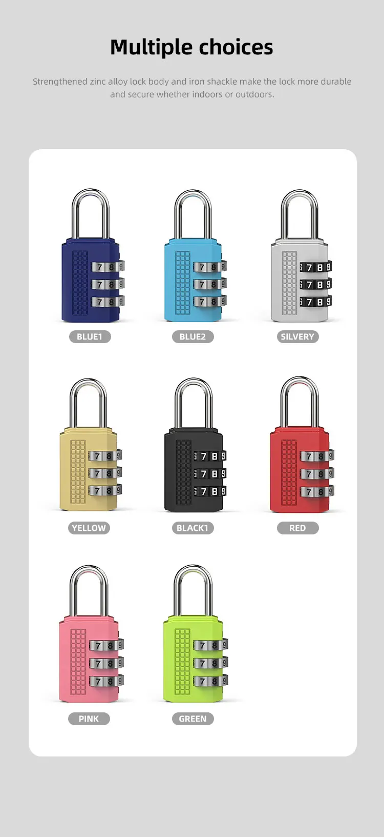 Heavy Duty 3 Digit Combination Lock - Secure Your Locker