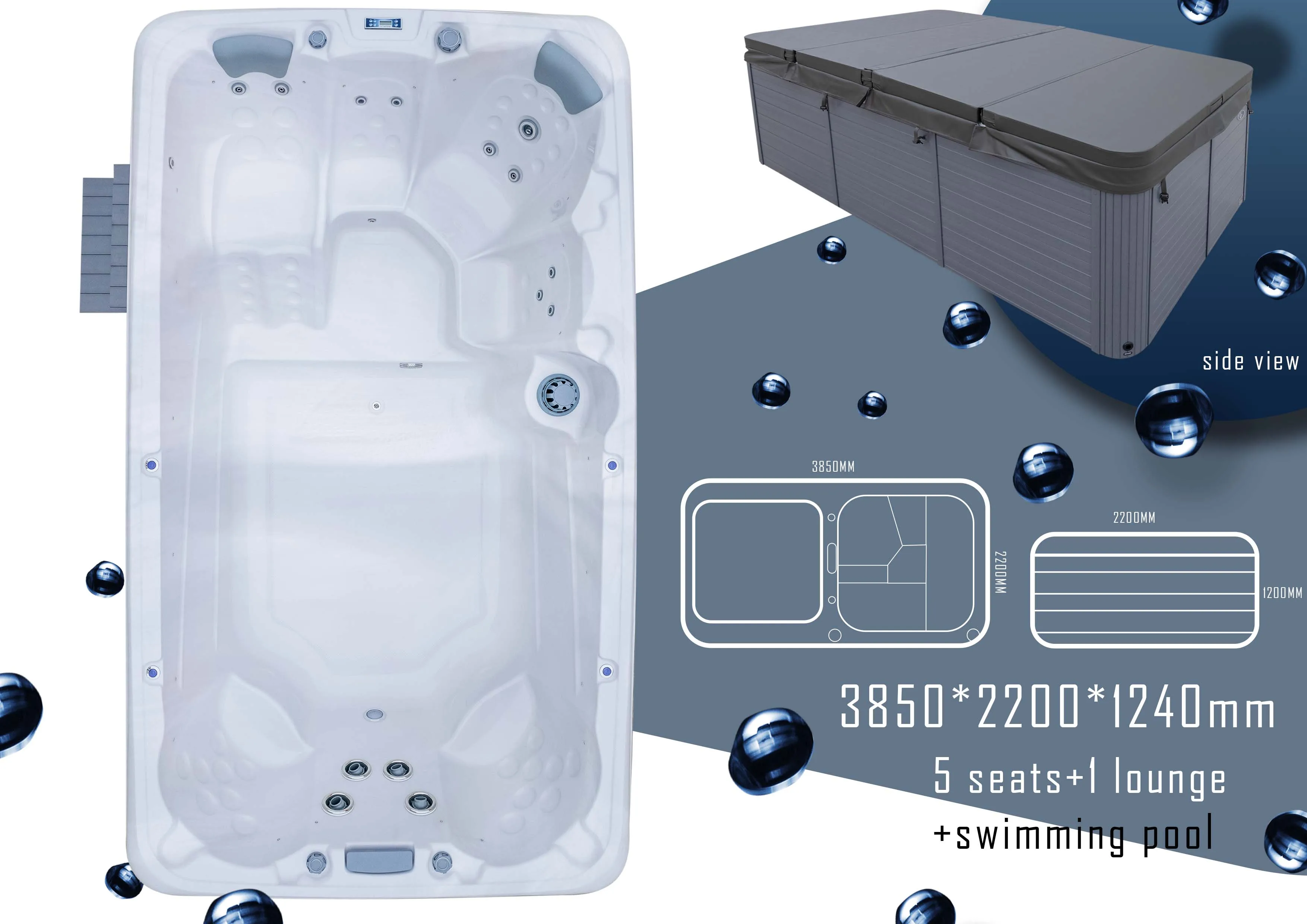 4m Family Kids Adults Gym Massage Endless Spa Container