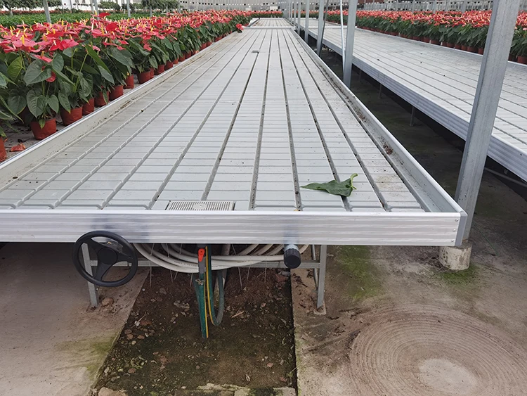 Hydroponics Greenhouse Ebb And Flow Grow Table Rolling Bench Plants ...