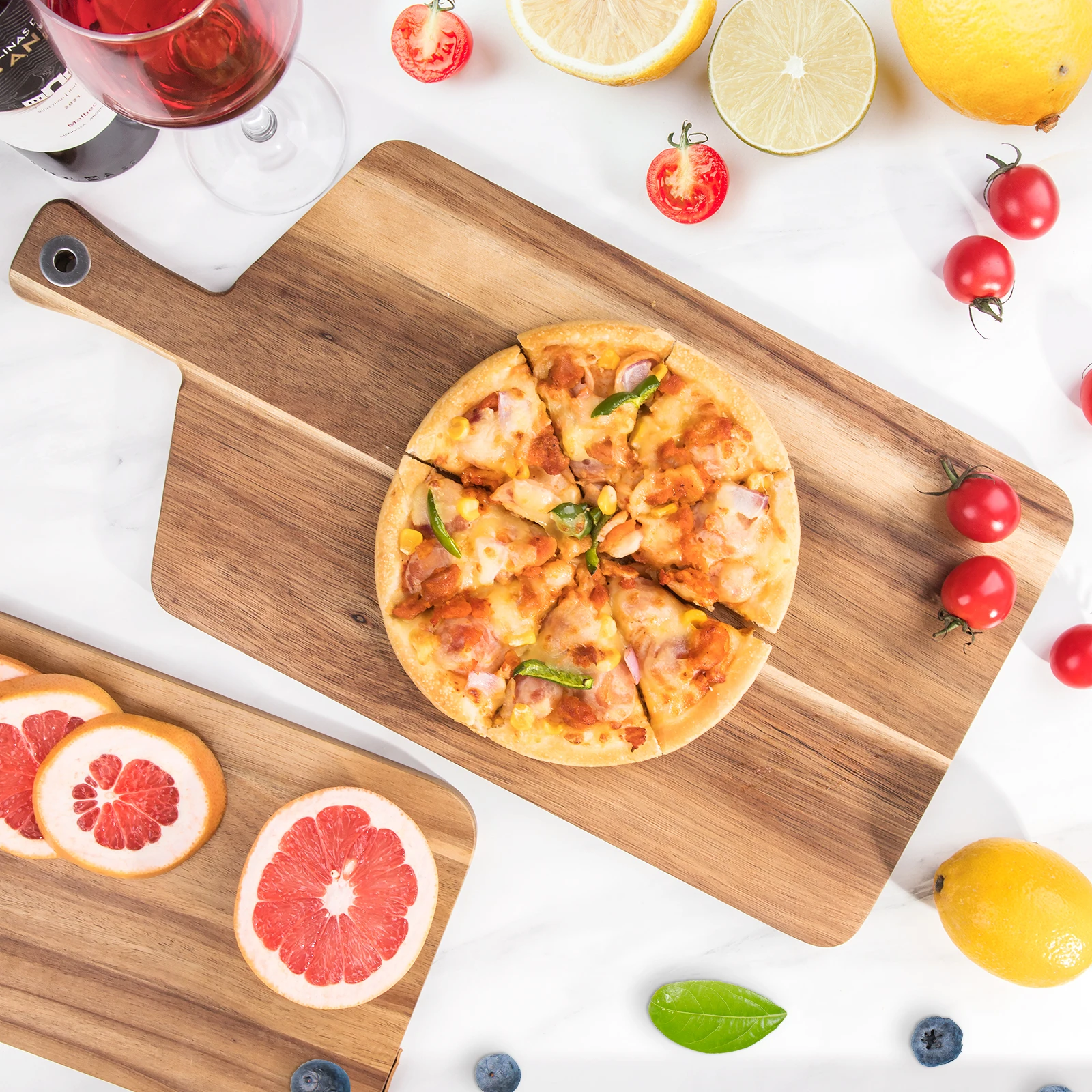 Kitchen Cheese Board Pizza Serving Board Acacia Solid Wooden Cutting ...