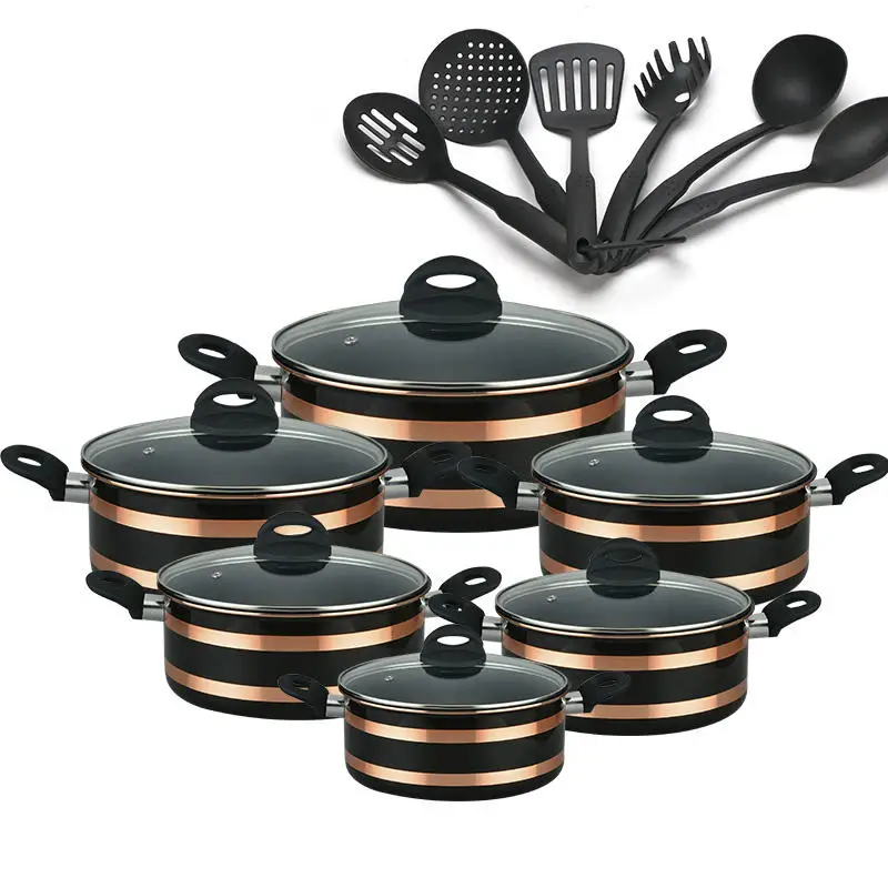 10 Pcs Full Sizes Cooking Pots Casseroles Nonstick Cookware Set With ...