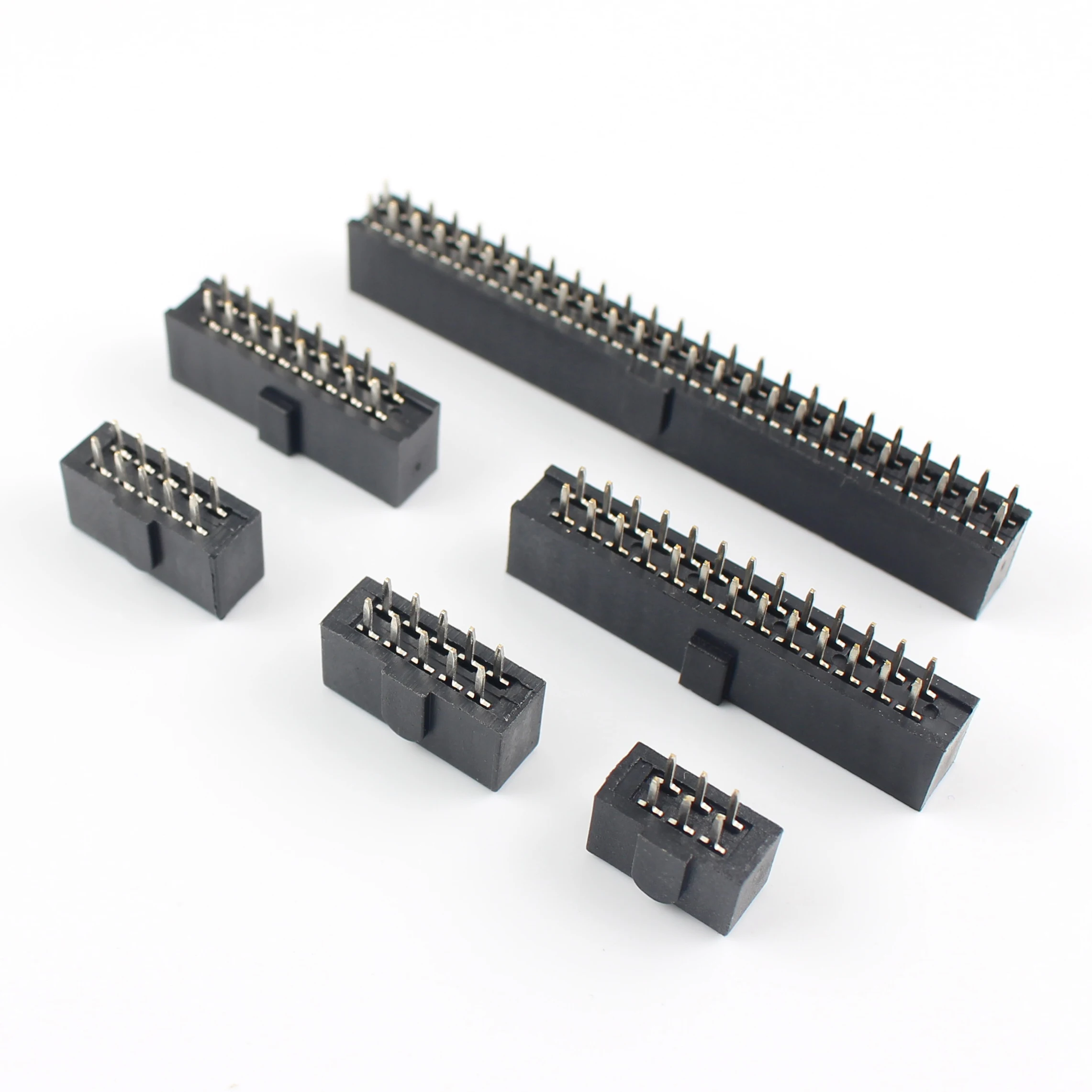 2.54mm Pitch Female Header Strip 6/10/14/16/20/26/34/40/50 Pin Dual Straight Dip Polarizing Key ...