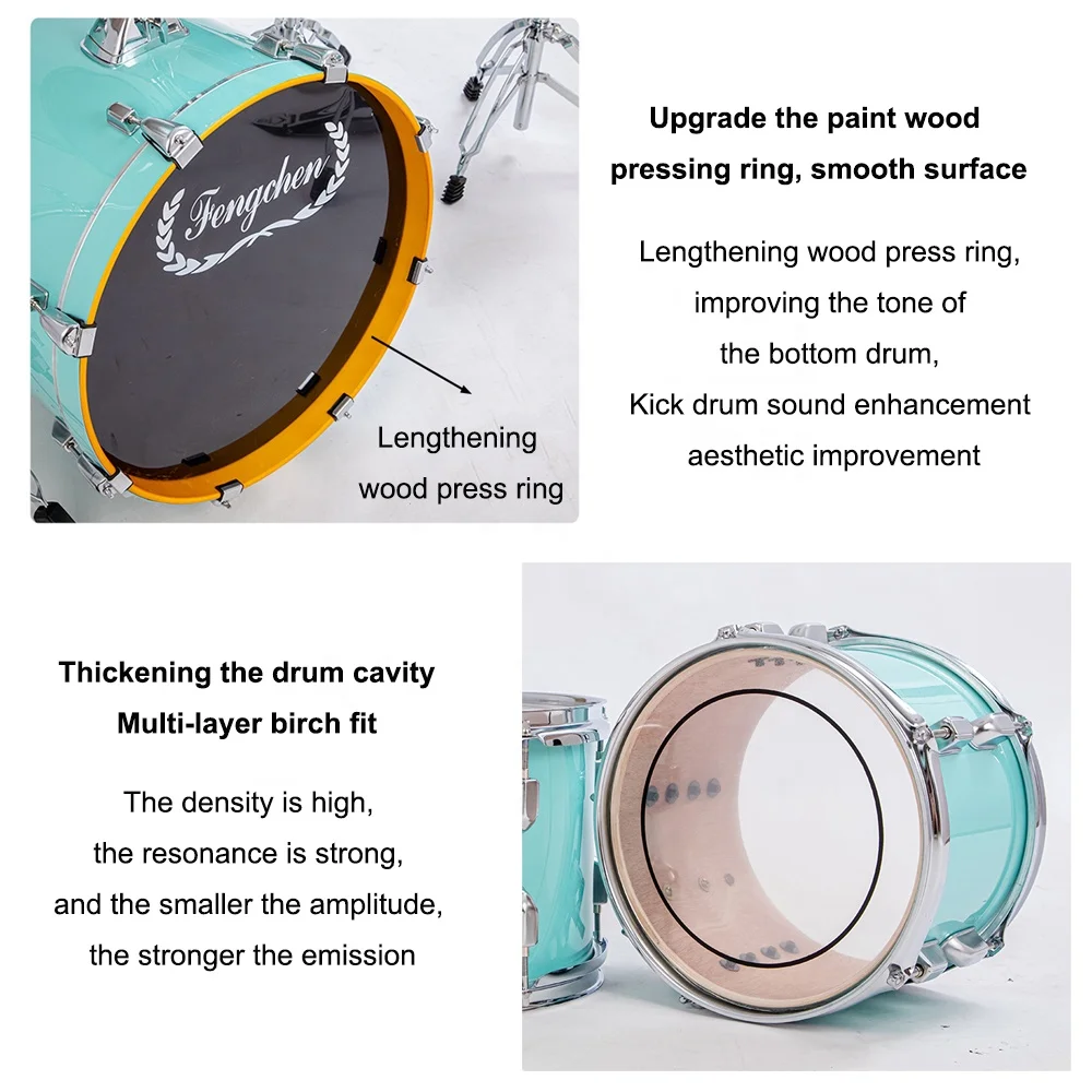 OEM ODM Brand Birch Maple Drum Kit Adult Drum Set 5 Drum 2 3 4 Cymbals ...