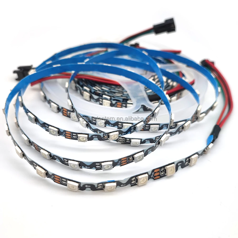 6mm Full Color Led Strip Ws2812b 60leds/m Rgb Addressable Flexible Spi ...
