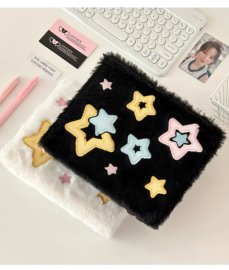 A6 Kawaii Star Plush Photocard Binder 6 Rings Loose Leaf Kpop Photo ...