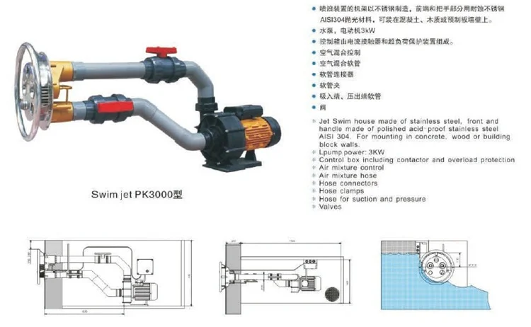ABS Plastic Swim Jet System - Counter Flow Pool Trainer