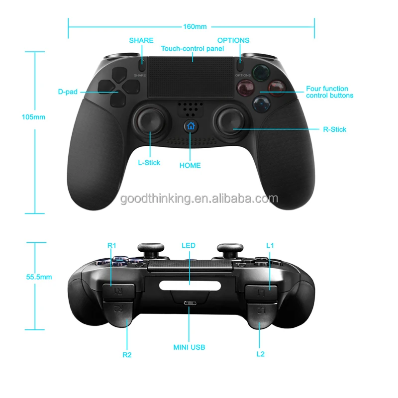 Touch Control Panel Led Light Game Joystick Pc Gamepad Wireless Game ...