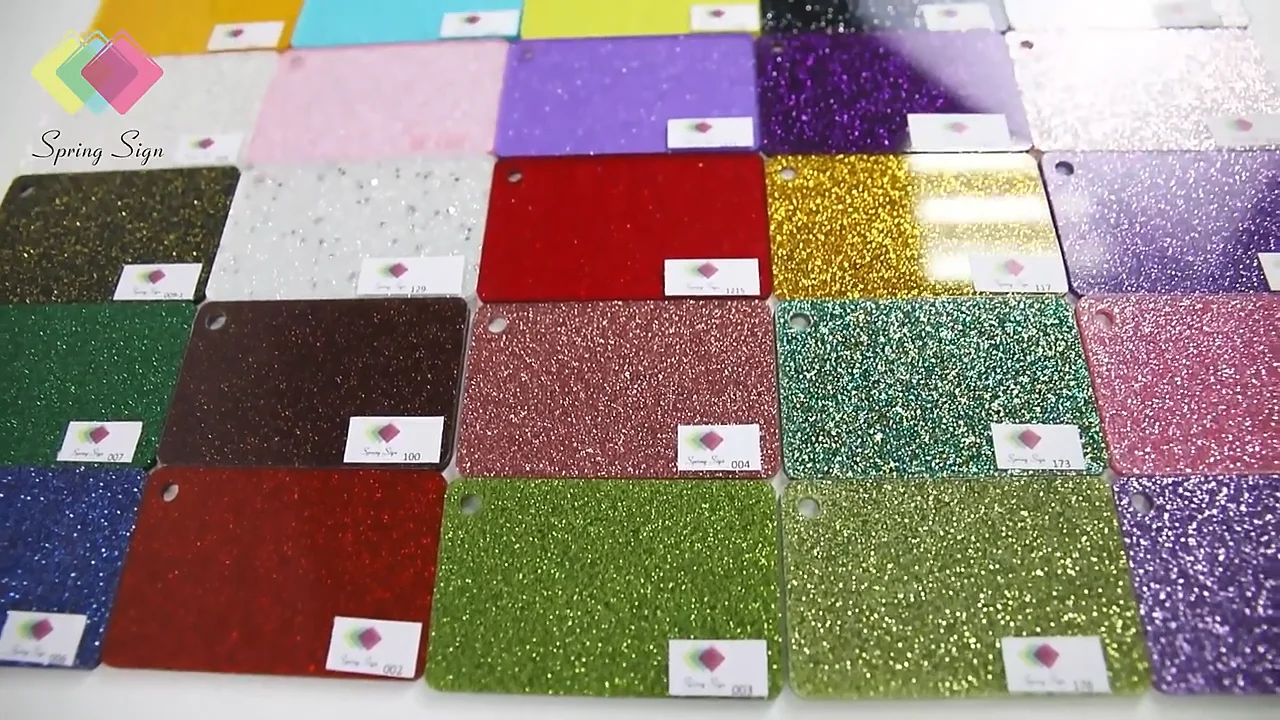 Clear Cast Chunky Iridescent One Side Glitter Decorative Pmma 2mm ...