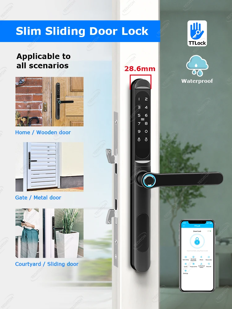 Tediton Outdoor 85mm Mortise Biometric Fingerprint Ttlock