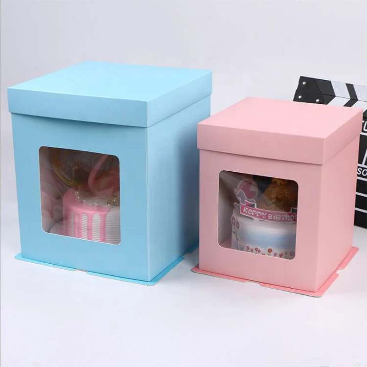 China Manufacturer 3pcs Tall Large Cake Box In Bulk With Separate Clear ...
