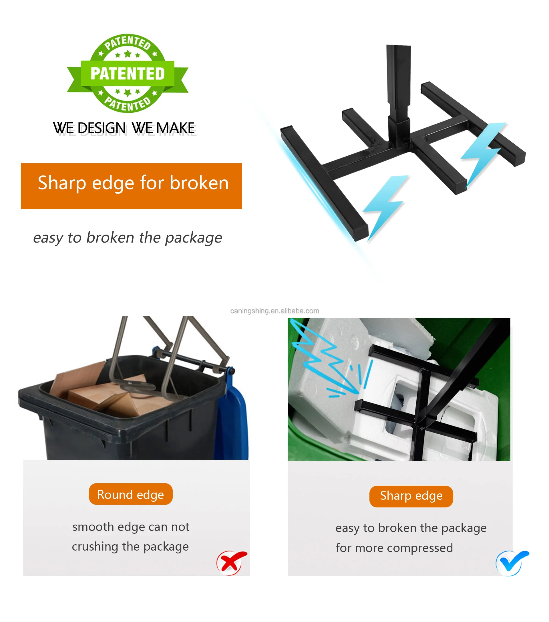 Eco-Friendly Wheelie Bin Compactor Trash Bin for Home & Garden