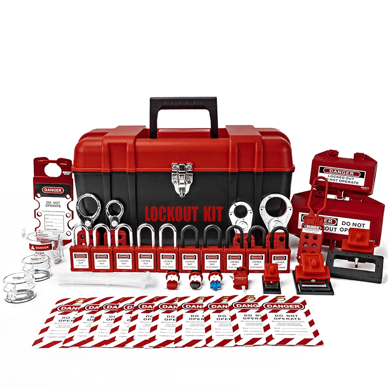 BOZZYS Personal Electrical Lockout Tagout Kit Toolbox-39 Pack Loto Set ...