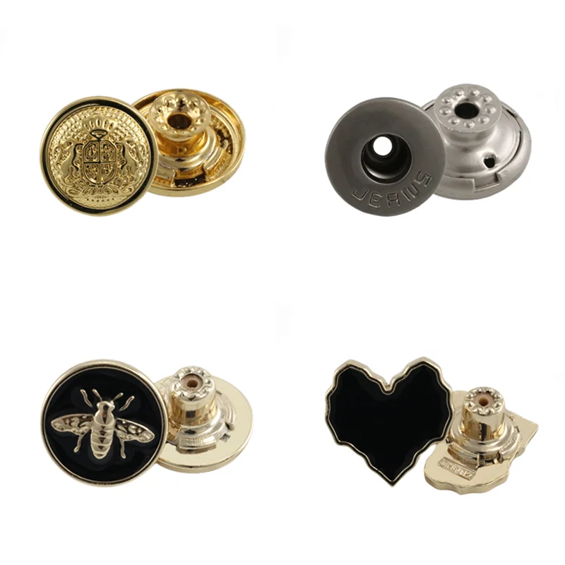 Custom Embossed Botones Vaqueros - Gold Metal Logo Buttons