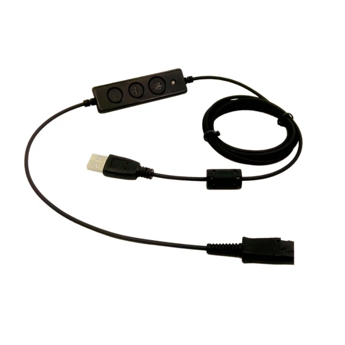 Quick Disconnect QD to USB Jack Plug Adapter Cable for Plantronics Headsets
