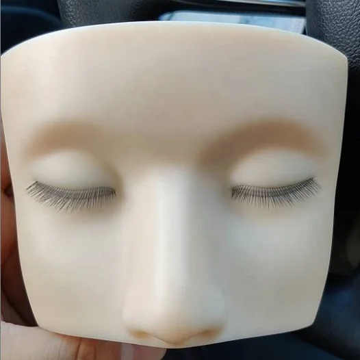 Reusable Eyelash Extension Training Silicone Flat Mannequin Head With 3 ...