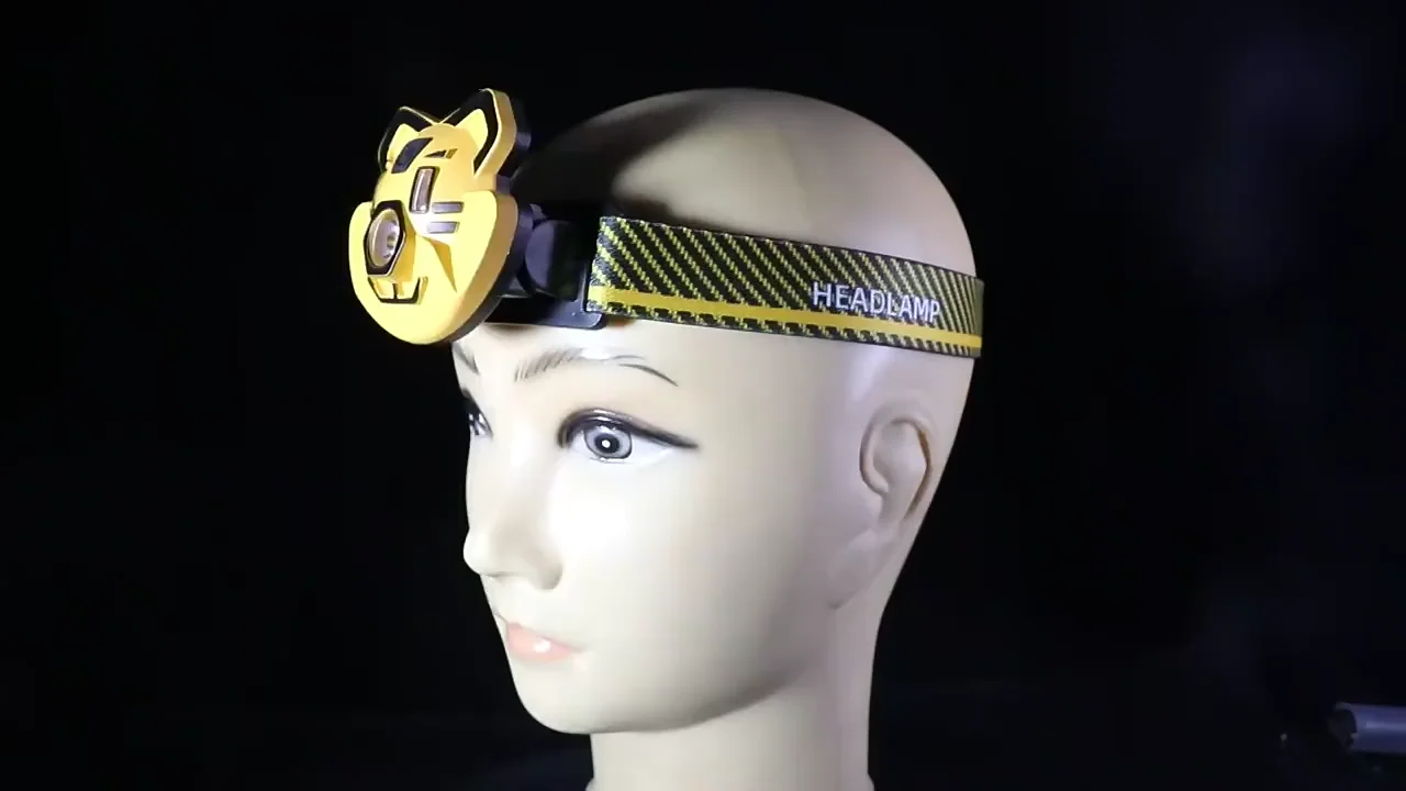 Cute Kids Children Tiger Head Lamp Usb White Red Light Xte 4 Mode ...