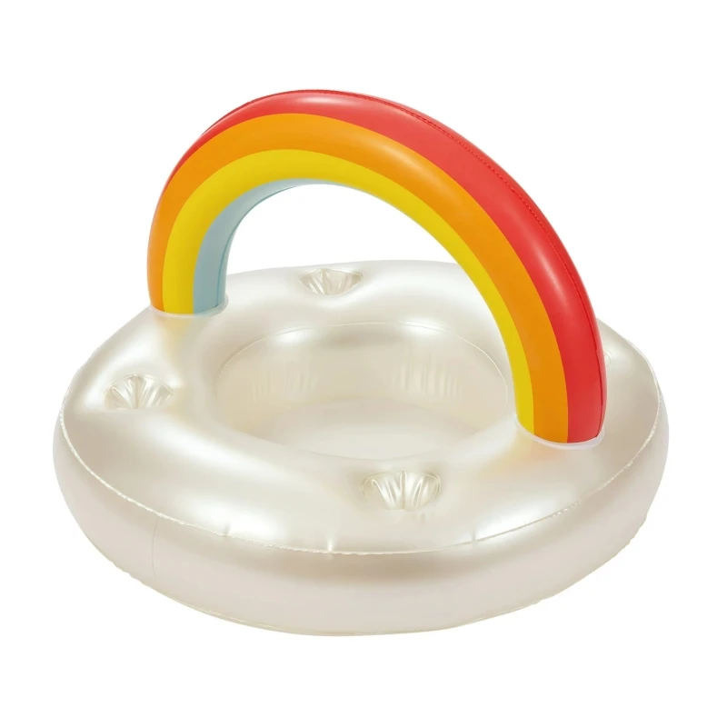 Rainbow Inflatable Pool Float Drinks Cooler & Drinks Holder Adults ...