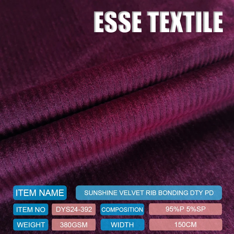 Sunshine Velvet Rib Bonding DTY PD - 95% Polyester 5% Spandex