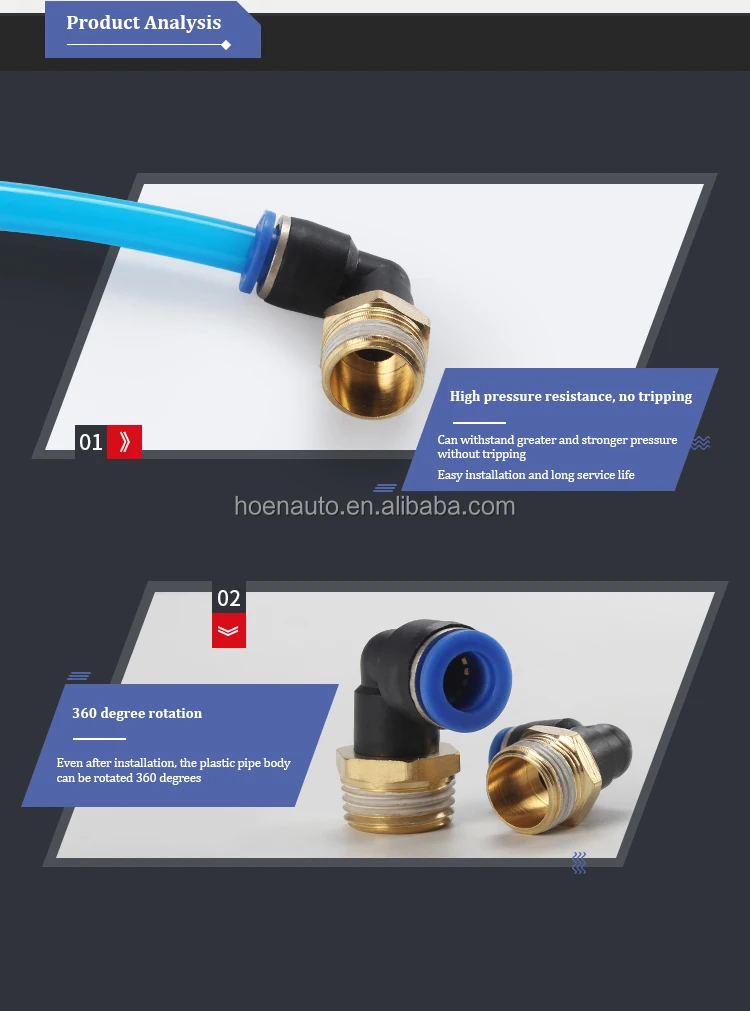 Pl Plastic Pneumatic Fitting Push To Connect Fitting Elbow Male Thread Quick Connect Joints Pl4 ...