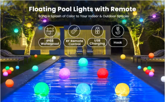 RGB Light-emitting Color-changing Ball Lamp, Suitable for Bathtub ...