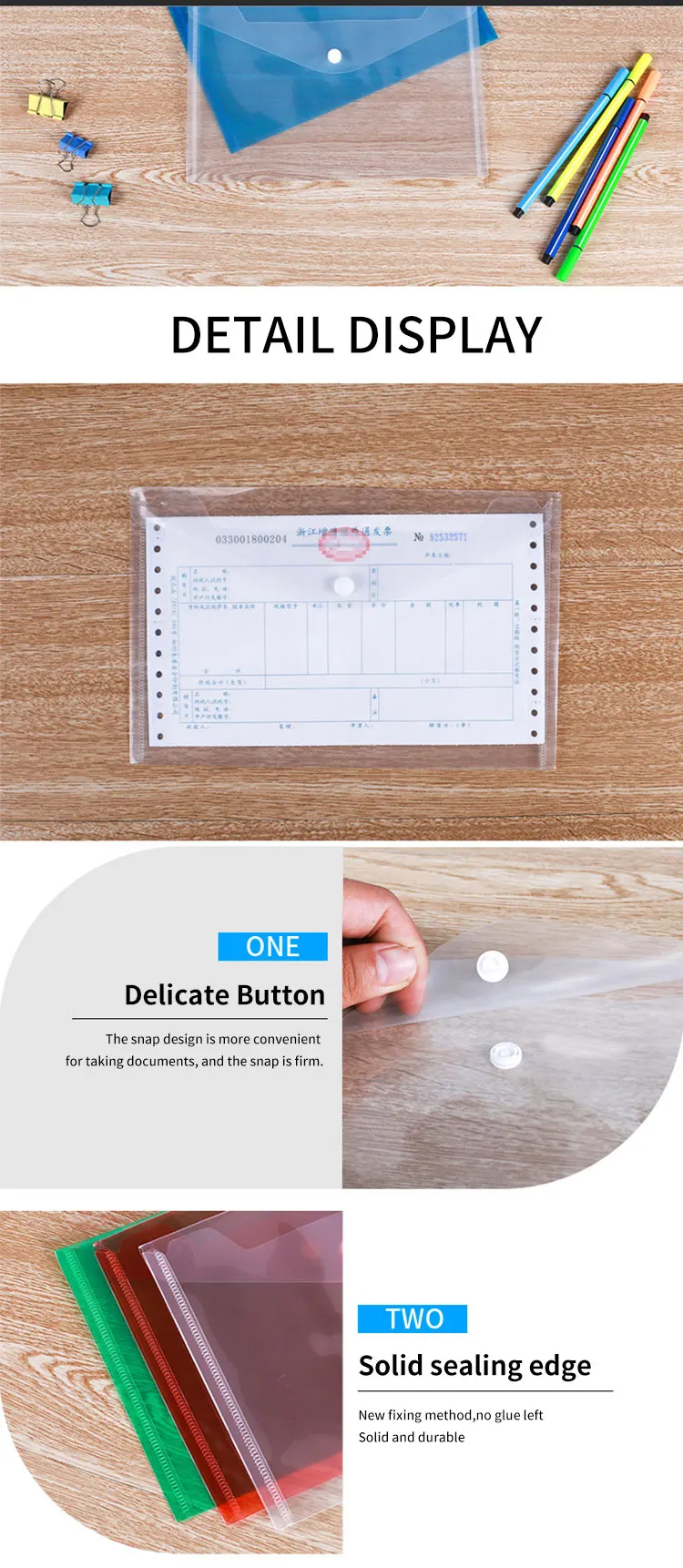 Custom Plastic Document Bag - PP A5 Transparent Envelope