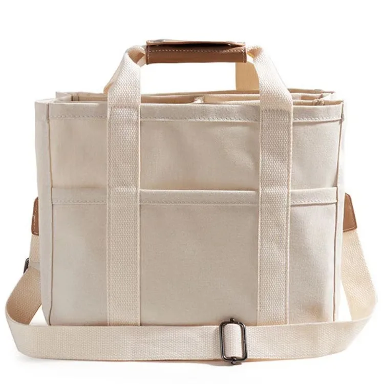 Multi-pocket Canvas Tote Bag - Perfect for Mommy on the Go