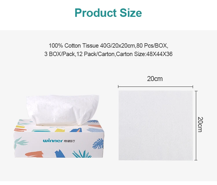 Winner Oem 100% Coton Tissue Non Woven Eco Friendly Disposable Natural ...