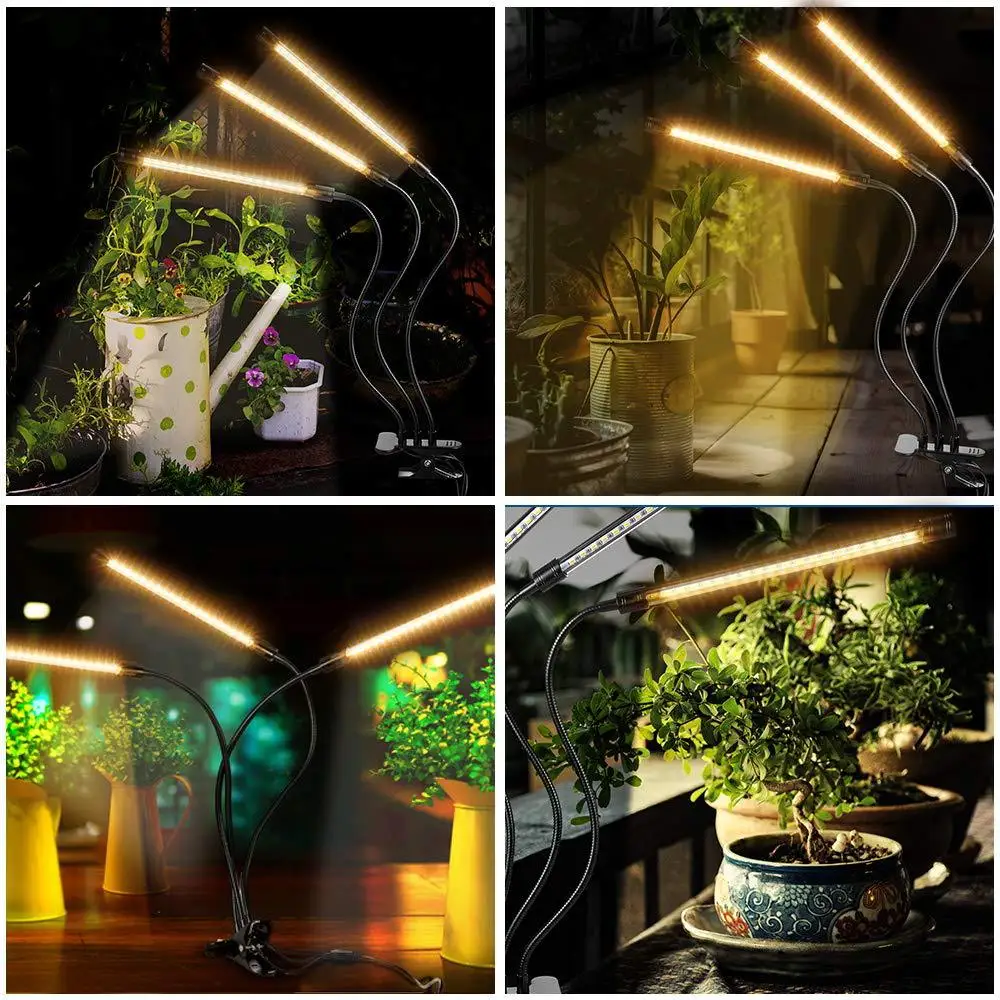 360 Degree Flexible Gooseneck Desk Grow Lamp For Plant Fruit Dual Head ...